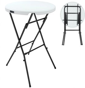 Barový stolek skládací plast Ø72cm bílá