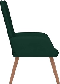 Relaxační křeslo tmavě zelené samet 327657