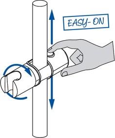 Deante Deante, hranatý bodový držák ruční sprchové hlavice (průměr 22, 23, 24 mm), EasyOn, ANM_N21U
