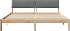 Rám postele s čelo hnědá a tmavě šedá 200 x 200 cm 3394329