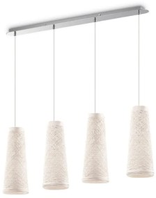 Závěsné stropní svítidlo Ideal Lux Basket 082561 / 4 x 60 W / chrom / bílá