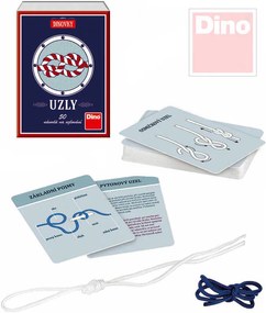 DINO Hra Uzly 50 návodů na vázání uzlů set s provázky v krabičce dn621879