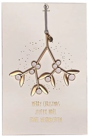 räder Vánoční dekorace Mistletoe 7,5 cm, šedá barva, zlatá barva, kov