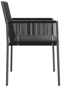 Zahradní židle s poduškami 2 ks černé 54x60,5x83,5 cm polyratan,  364102