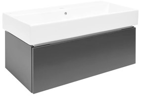 Koupelnová skříňka s umyvadlem SAT Feel 100x30x46 cm antracit mat SATFEEL100ANTU2