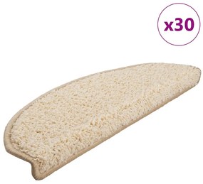 Schodové rohože 30 ks 65 x 21 x 4 cm krémové, půlkulaté, velké 3365816
