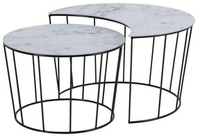 Výsuvný konferenční stolek Mramor Černo - bílý LUNAR