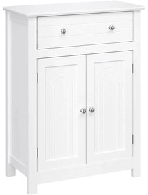Volně stojící koupelnová skříňka s velkou zásuvkou a nastavitelnou policí 60 x 30 x 80 cm, bílá