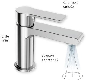 Mereo Mereo, Umyvadlová stojánková baterie, Dita, s clic-clac CH03VS, chrom, CBE10104DC