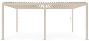 BIZZOTTO Krémová hliníková pergola s uzavíracími lamelami OCEAN 3,6x6 m
