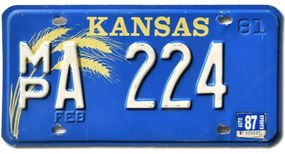 Americká SPZ Kansas Blue Wheat MPA 224