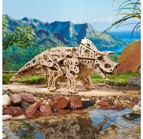 Ugears 3D dřevěné mechanické puzzle Triceratops