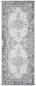 OnaDnes -20% Nordic Living Černobílý koberec Shola 80 x 200 cm s orientálními vzory