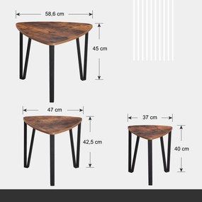 VintagePRO Konferenční stolky Malton - 3 ks