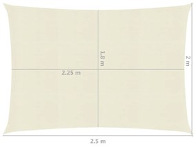Plachta proti slunci 160 g/m² krémová 2 x 2,5 m HDPE - Default Title