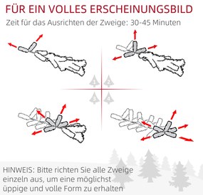 HOMCOM Vánoční stromek 180 cm umělá jedle s umělým sněhem