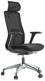 MERCURY STAR Kancelářská ergonomická židle WISDOM s podhlavníkem — síť, černý plast, nosnost 150 kg černá
