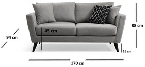 Hanah Home Dvoumístná pohovka MAYORKA šedá 170 cm 560ARE1502