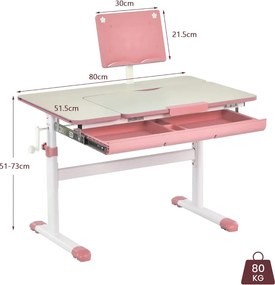 Costway Dětský stůl 51-73 cm výškově nastavitelný s naklápěcí deskou stolu