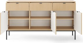 Komoda NOVA dc KSZ154 | se zásuvkami a policemi | 154 cm | dub vicenza/černá