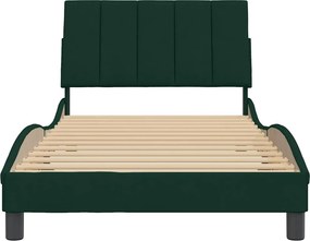 Rám postele bez matrace Hanko tmavě zelená 100 x 200 cm samet 3207834