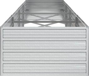 Zahradní vyvýšený záhon 320x80x45 cm pozinkovaná ocel stříbrný 316892