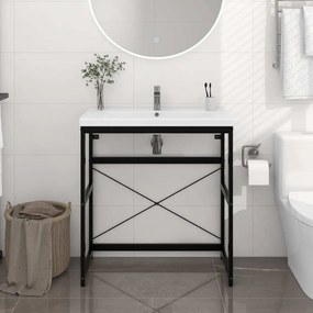 vidaXL Koupelnový regál pod umyvadlo 79 x 38 x 83 cm železo [338498] Barva: Černá