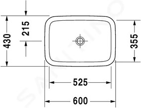 DURAVIT - DuraStyle Umyvadlo 600x430 mm, alpská bílá (0372600000)