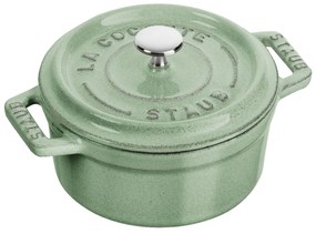 Staub Cocotte Mini hrnec kulatý 10 cm/0,25 l šalvějově zelená, 11010115