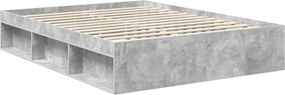 Rám postele Betonově šedá 150 x 200 cm Masivní borové dřevo 3412473
