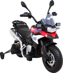 Ramiz Dětská motorka na baterie BMW F850 GS červená + pomocná kolečka + audio LED + pomalý start + EVA