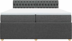 Box spring postel s matrací tmavě šedá 200x200 cm textil 3289871