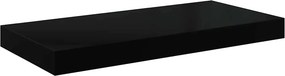 Plovoucí nástěnné police 4 ks lesklé černé 50 x 23,5 x 3,8 cm MDF 323768