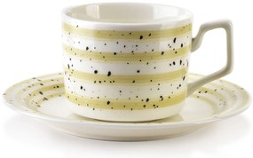 Porcelánový šálek s podšálkem Joy Beige 210 ml sada 6ks