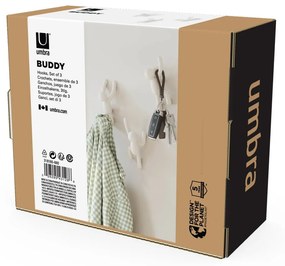Nástěnné plastové háčky v sadě 3 ks Buddy – Umbra