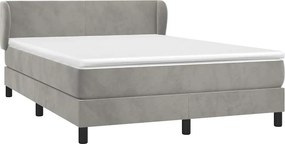 Box spring postel s matrací světle šedá 140x190 cm samet 3127367