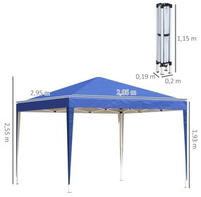Outsunny altán cca 3x3m, vodoodpudivý stabilní zimě odolný pop-up skládací altán, UV ochrana, skládací párty stan zahradní stan s taškou, zahradní al…
