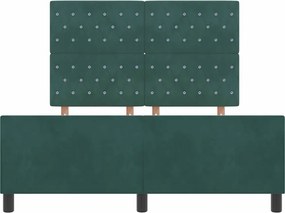 Postel s boxspringem s čelo Tmavě zelená 140 x 200 cm samet 3344882