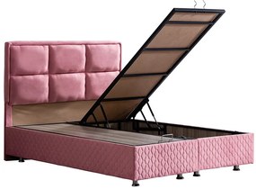 Sada růžové postele a čela Grand New, 120 x 200 cm