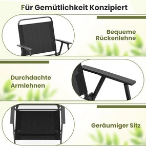 Costway Sada 2 zahradních skládacích židlí, skládacích židlí, balkónových židlí