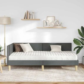 Rohový rám postele s matrací Jiný s čelo 2 ks Šedá textil 3393734