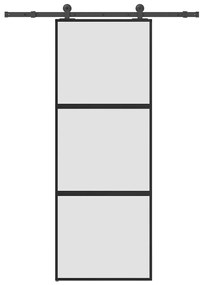 Posuvné dveře s kováním 76x205 cm tvrzeného sklo a hliník
