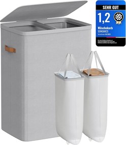 SONGMICS koš na prádlo 170 L, 56 × 40 × 75 cm, šedý