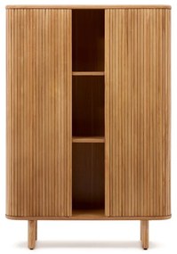 Skříň v dekoru jasanu s posuvnými dveřmi v přírodní barvě 110x160x40 cm Mailen – Kave Home
