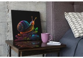 Obraz na plátně - barevný šnek FeelHappy.cz Velikost obrazu: 120 x 120 cm
