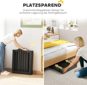 Bariérový plot pro psy Volně stojící ochranný plot s nožičkami, skládací plot pro psy, 5 panelů, 261,5 x 29,5 x 61 cm, černý