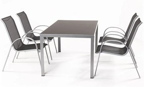 Sestava nábytku VERGIO 4 z hliníku (stůl+4 židle)