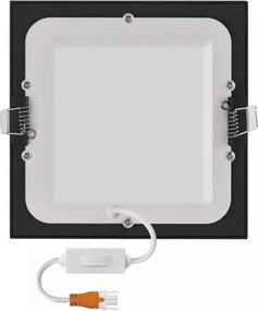 EMOS Černý vestavný LED panel hranatý 170 x 170mm 12,5W CCT Premium ZD2333