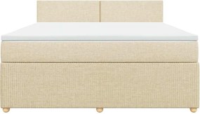 Box spring postel s matrací krémová 180x200 cm textil 3289833