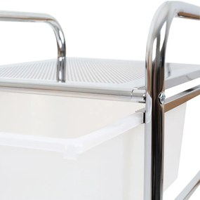 Plastový pojízdný regál v bílo-stříbrné barvě 33x79 cm – Premier Housewares
